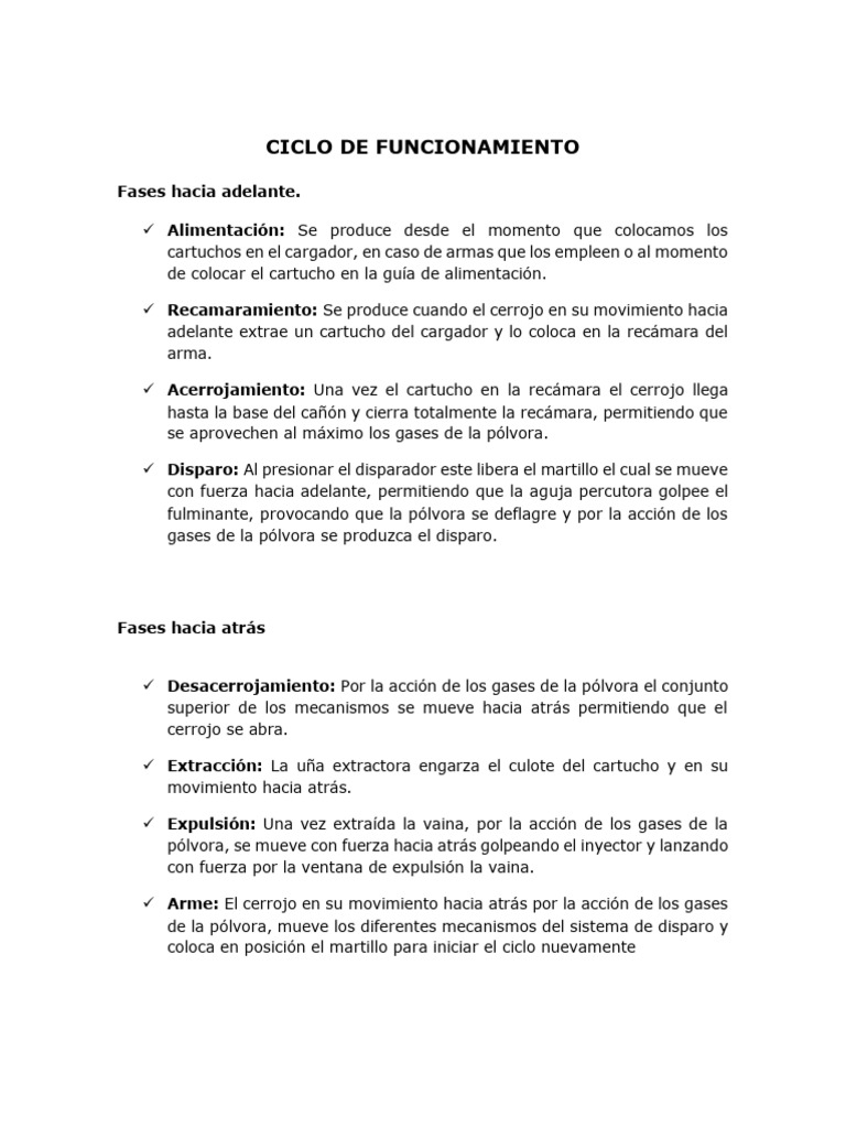 Ciclo de Funcionamiento | PDF
