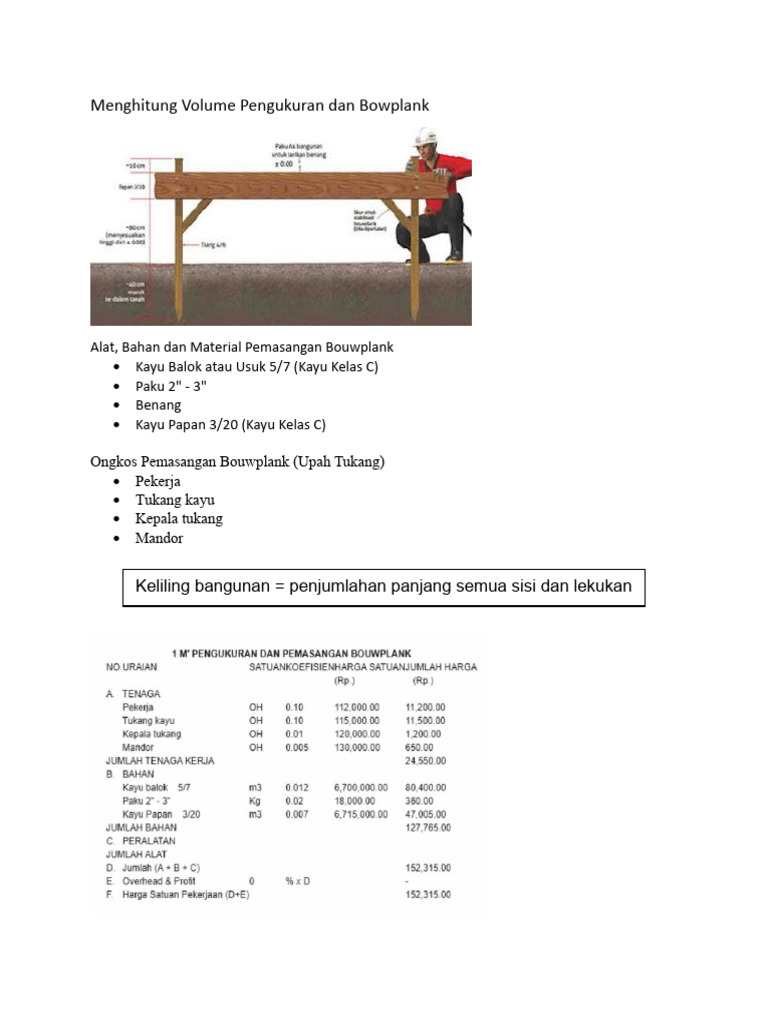 Menghitung Volume Pengukuran Dan Bowplank | PDF