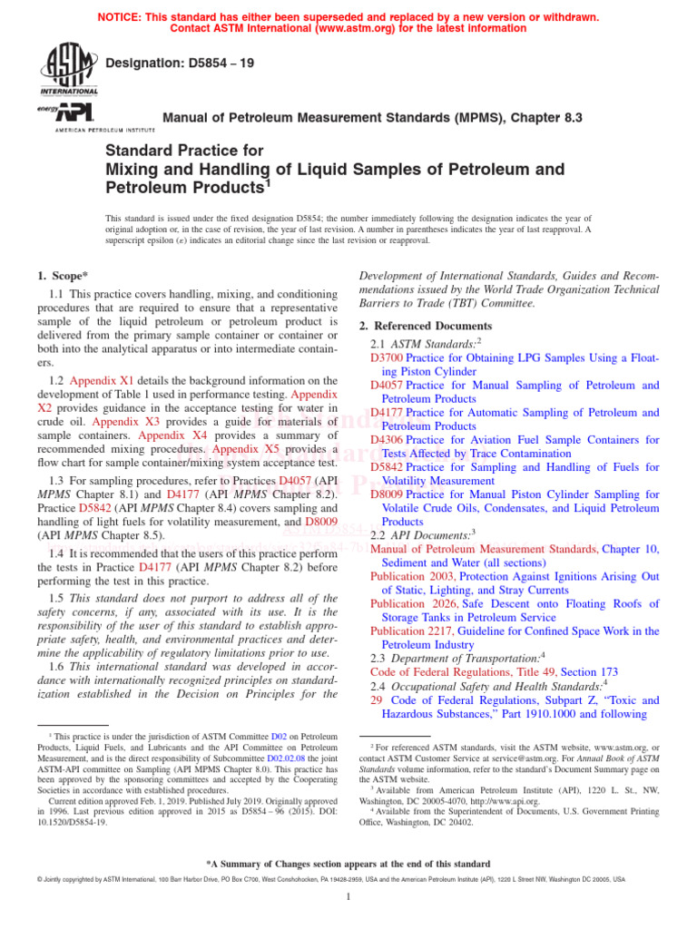 Astm D5854 19 | PDF