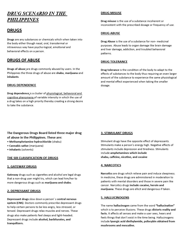 Drug Scenario in The Philippines | PDF | Stimulant | Drugs