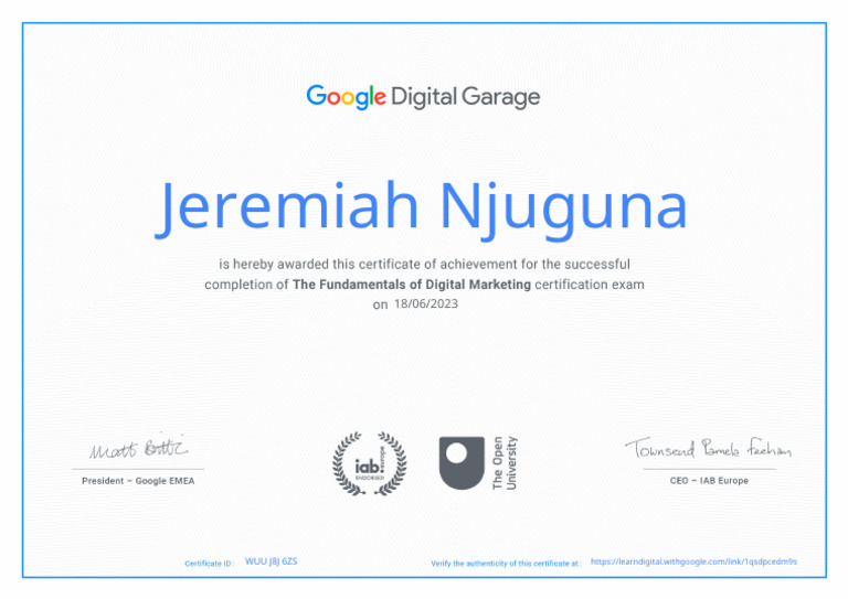 Google Digital Marketing Certification | PDF