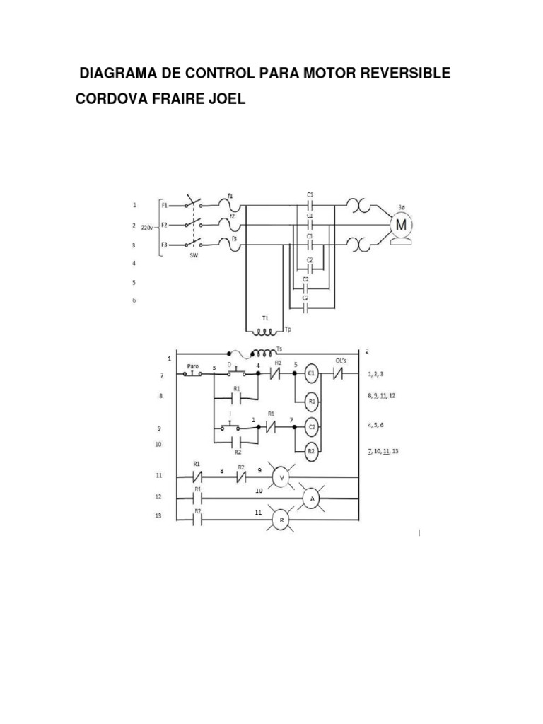 Diagrama de Control para Motor Reversible | PDF