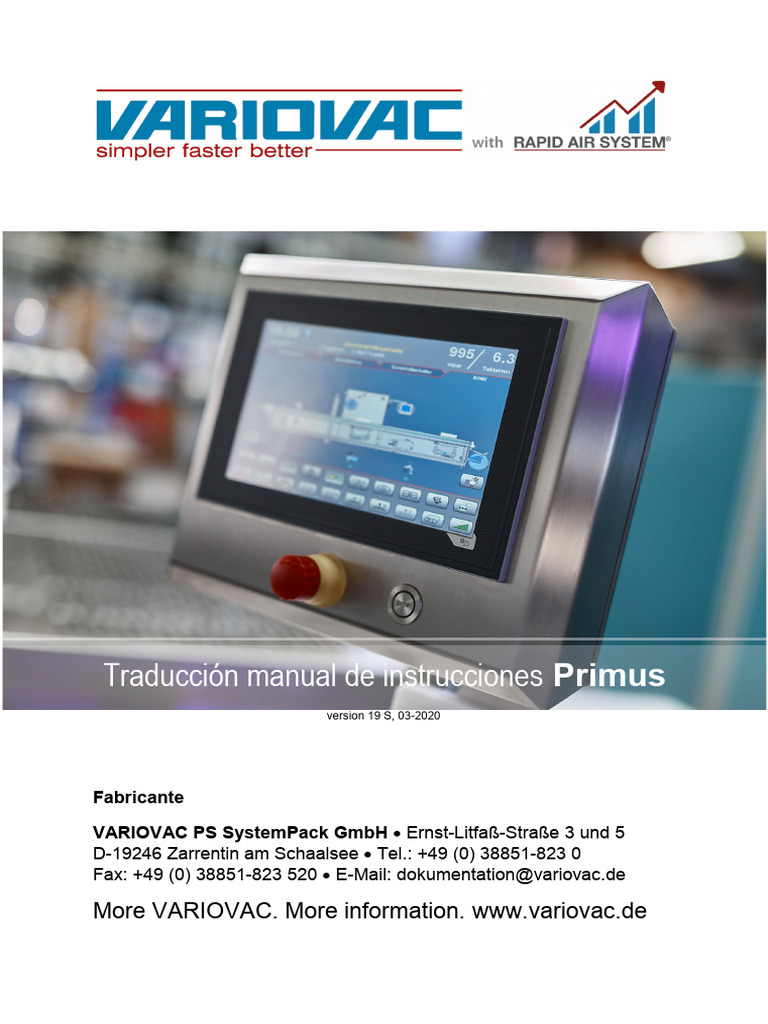 Operation Manual - Variovac | PDF | Gases | Ingeniería mecánica