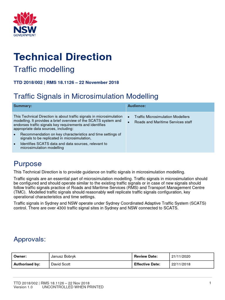TTD 2018-002 SCATS | PDF | Traffic | Traffic Light