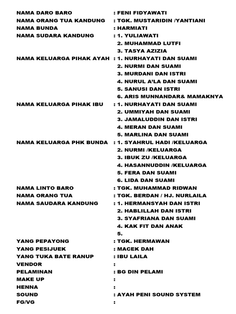 Nama Daro Baro | PDF