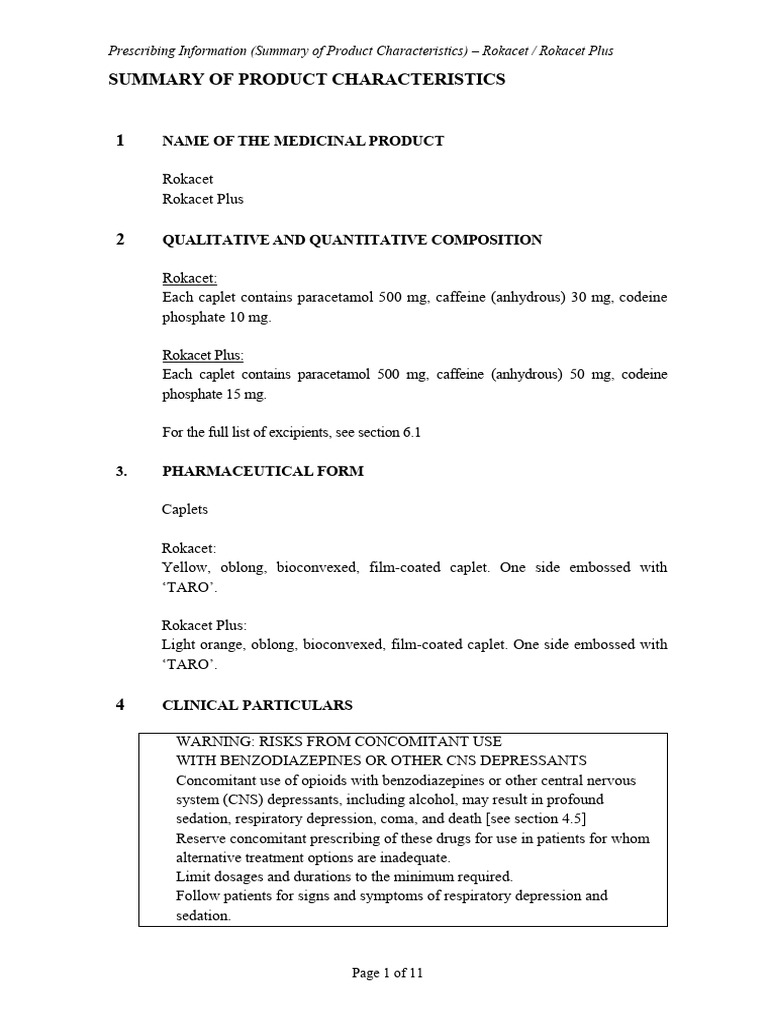 Rokacet Rokacet Plus | PDF | Opioid | Analgesic