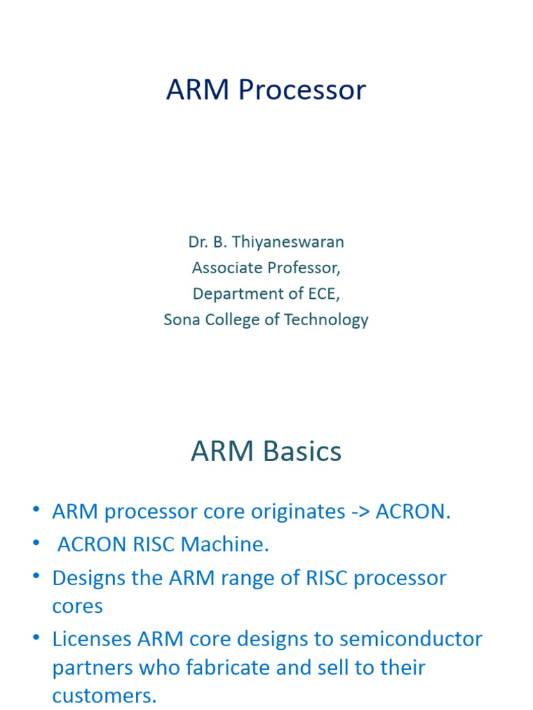 ARM Processor | PDF | Central Processing Unit | Microprocessor