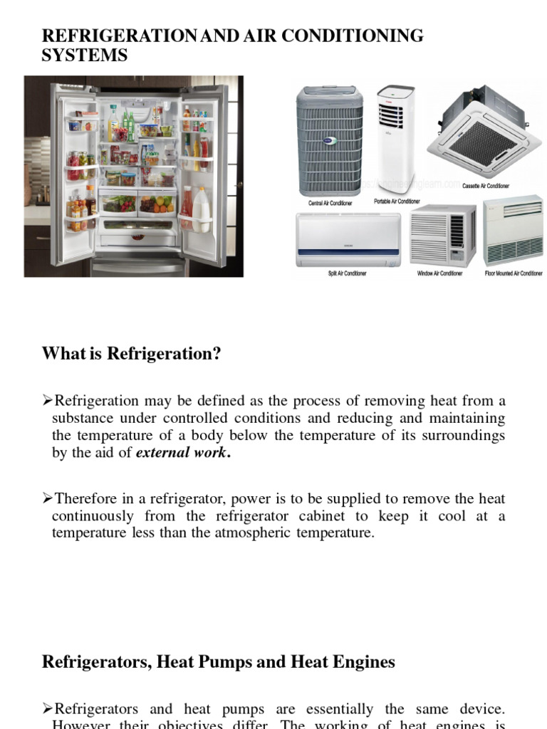Refrigeration and Air Conditioning Systems | PDF | Refrigeration ...