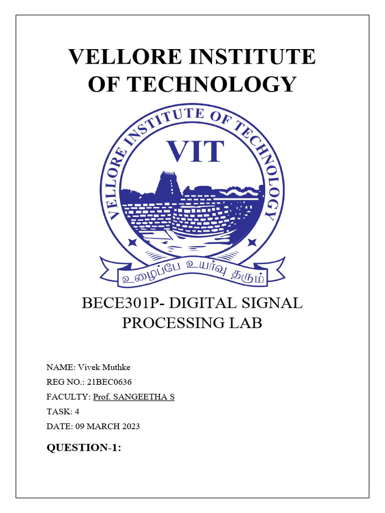 DSP Da4 | PDF | Teaching Methods & Materials | Computers