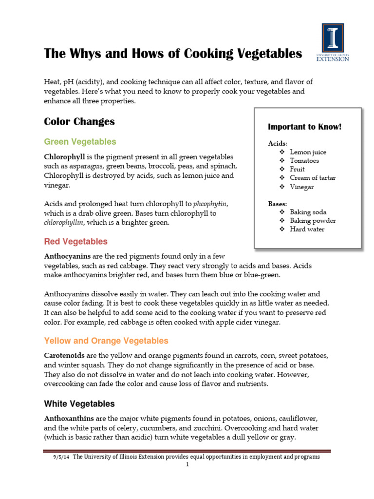 Cooking Techniques for Vegetables | PDF | Vegetables | Cooking