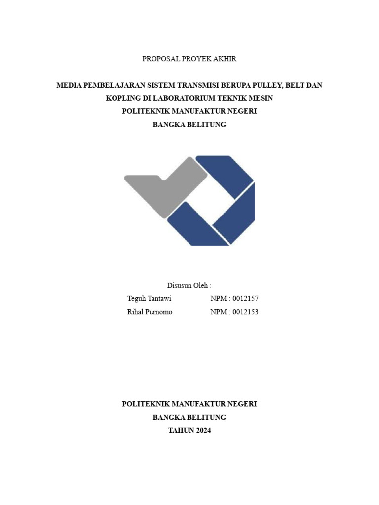 Proposal Proyek Akhir TR | PDF