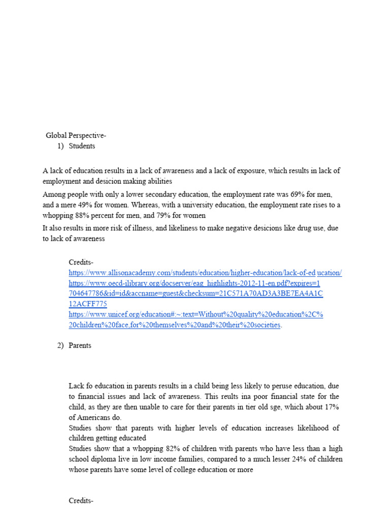Consequences of Education Deficiency | PDF | Poverty | Poverty ...