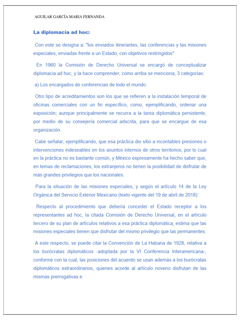 Diplomacia Ad Hoc: Conceptos y Ejemplos | PDF | Diplomacia | America latina