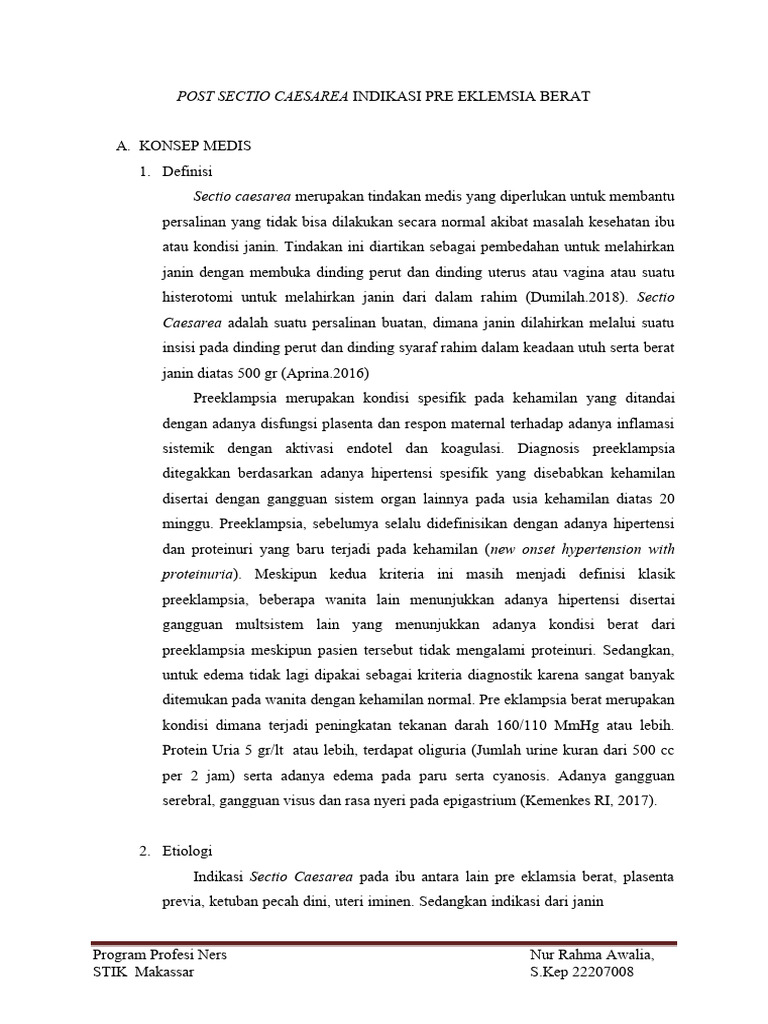 LP Partus Sectio Caesarea | PDF | Kesehatan Holistik | Sains & Matematika