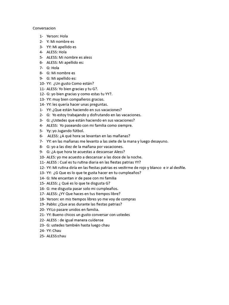 Conversacion S05 | PDF