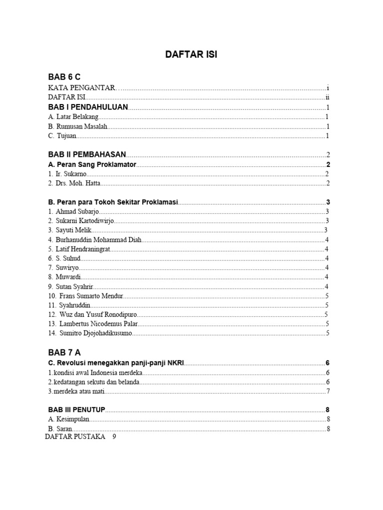 Daftar Isi: Bab 6 C | PDF