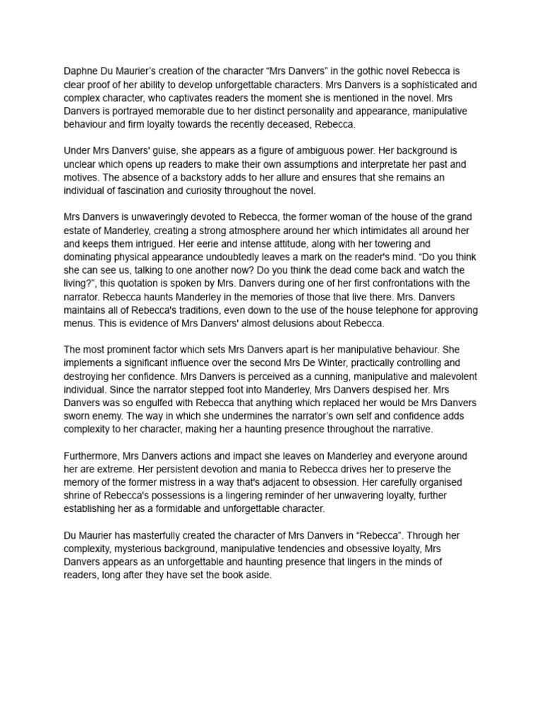Mrs Danvers | PDF