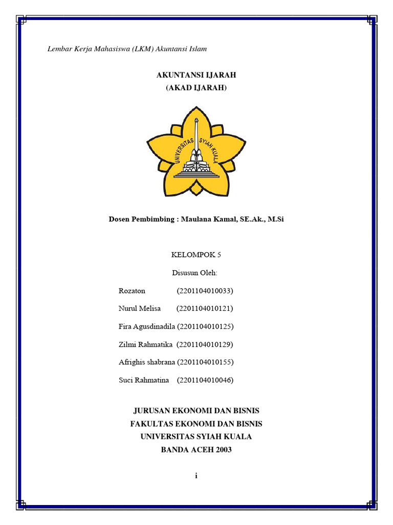 LKM Akuntansi Syariah Akad Ijarah Kelompok 5 | PDF