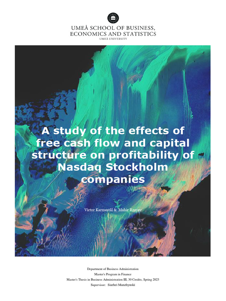 FULLTEXT01 | PDF | Profit (Economics) | Capital Structure