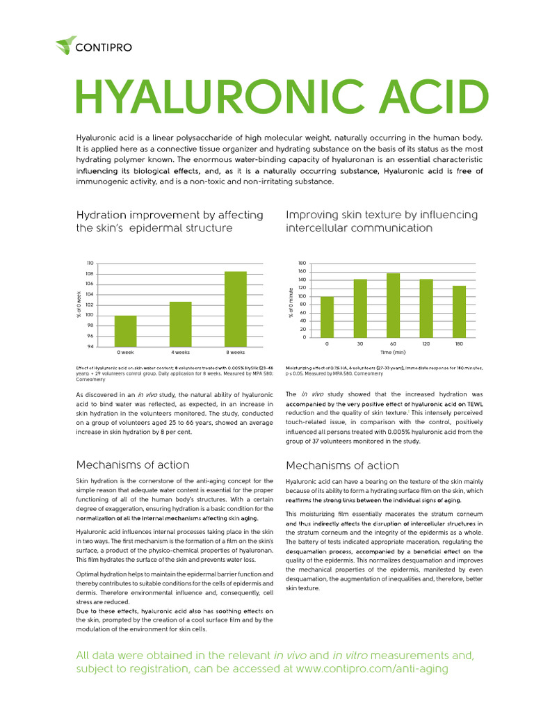 Hyaluronic Acid by Contipro | PDF | Epidermis | Skin