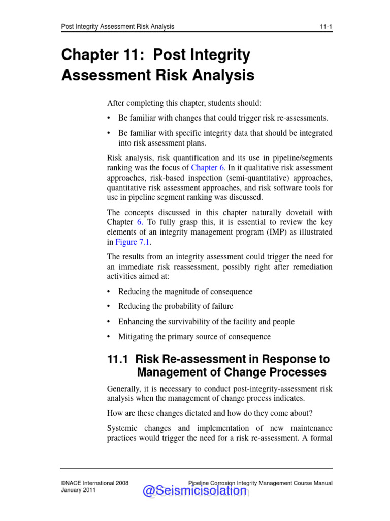 Chapter 11 Post Integrity Assessment Risk Analysis 464-471 | PDF | Risk ...