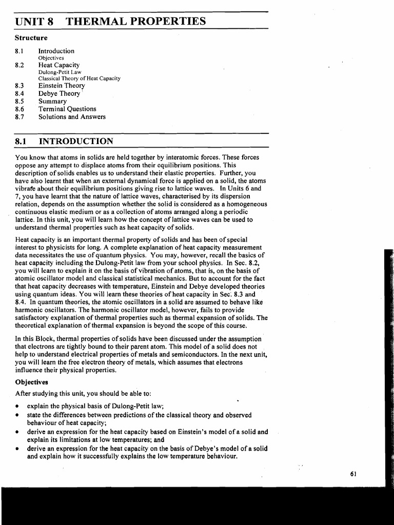 Unit-8 Thermal Properties | PDF | Heat | Normal Mode