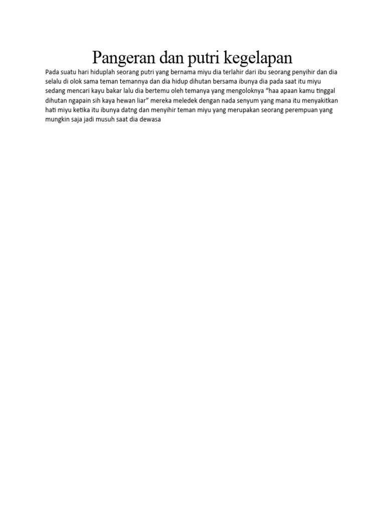 Pangeran Dan Putri Kegelapan | PDF