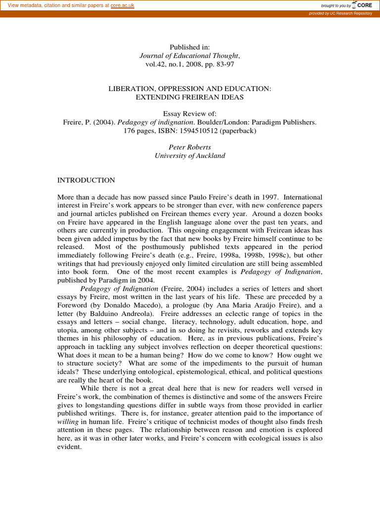 Journal of Educational Thought,: Provided by UC Research Repository | PDF | Pedagogy