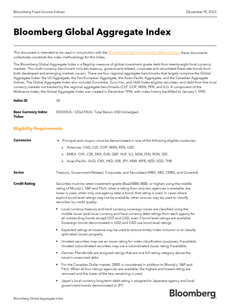 Bloomberg Global Aggregate Index Overview | PDF | Finance & Money ...