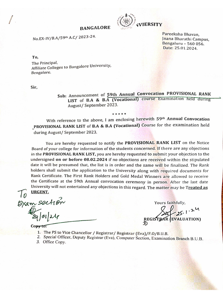 59th Provisional Convocation List | PDF