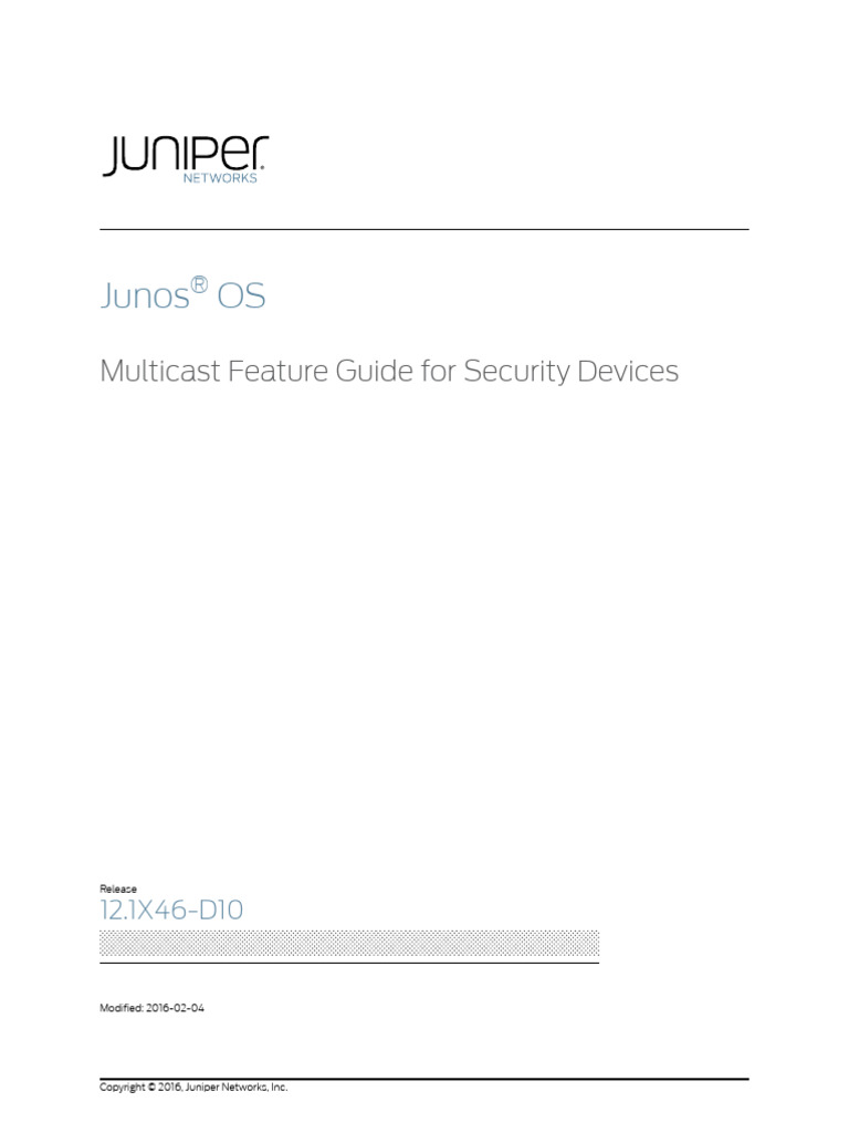 Config Guide Multicast SRX Series | PDF Config Guide Multicast SRX Series | PDF