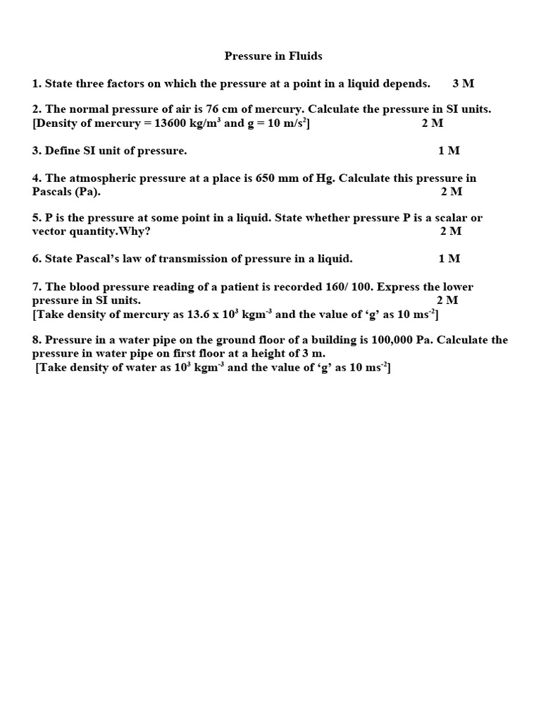 Pressure in Fluids and Upthrust Combine | PDF