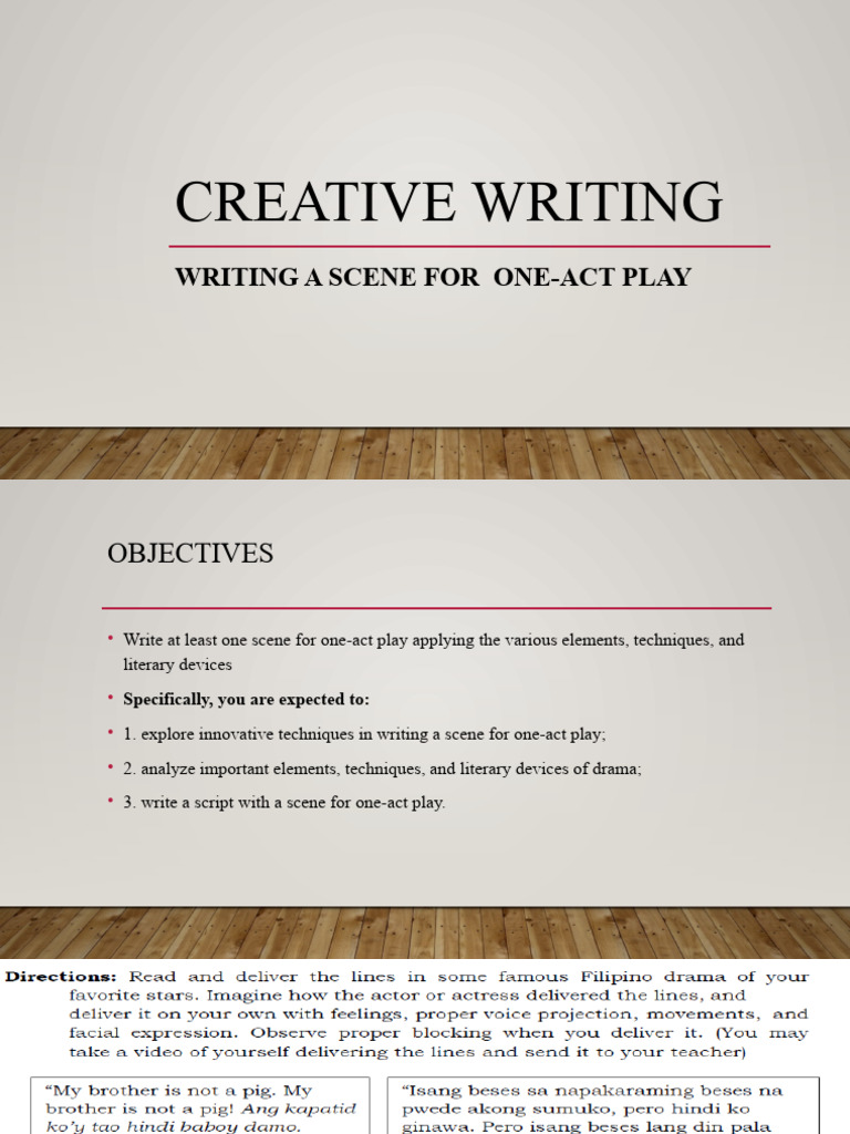Creative Writing: Writing A Scene For One-Act Play | PDF | Play ...
