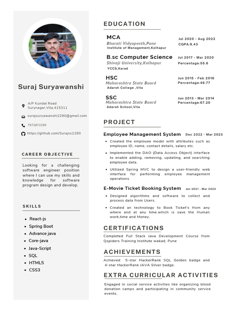 My Resume | PDF | Spring Framework | Computing