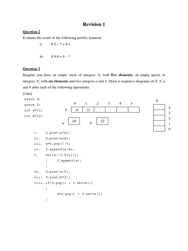 Revision 1 | PDF | Queue (Abstract Data Type) | Pointer (Computer Programming)