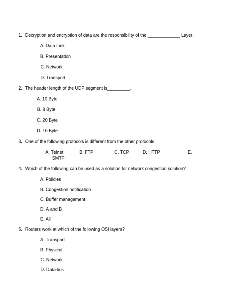 Networking MockExit | PDF | Computer Network | Internet Protocol Suite