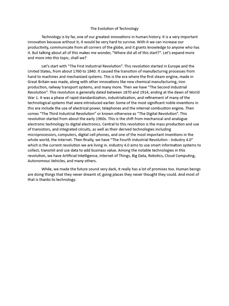 The Evolution of Technology | PDF