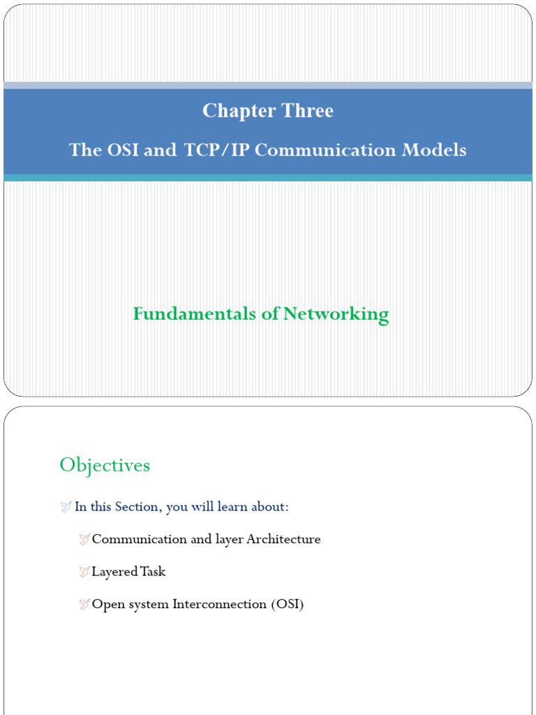 FoN Chapter Three | PDF | Osi Model | Computer Network