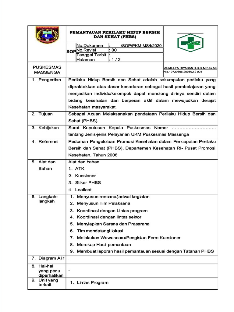 PDF Sop Phbs - Compress | PDF
