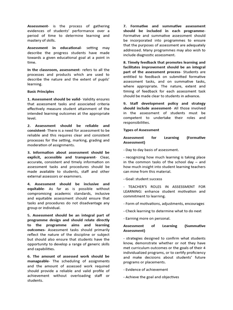 Assessment in Learning 1-Reviewer | Download Free PDF | Educational ...