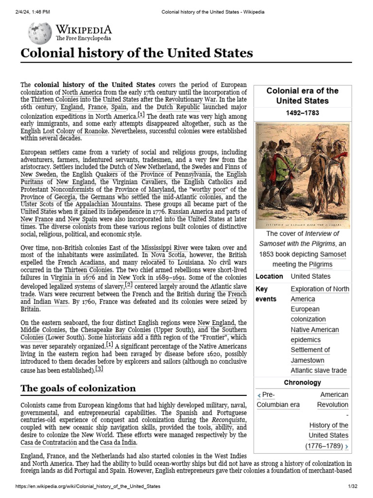 Colonial History of the United States | PDF | Colonial History Of The ...