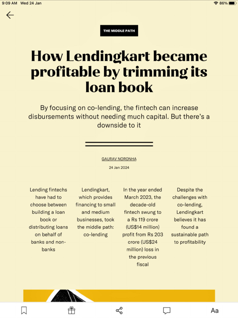 How Lendingkart Became Profitable by Trimming Its Loan Book | PDF