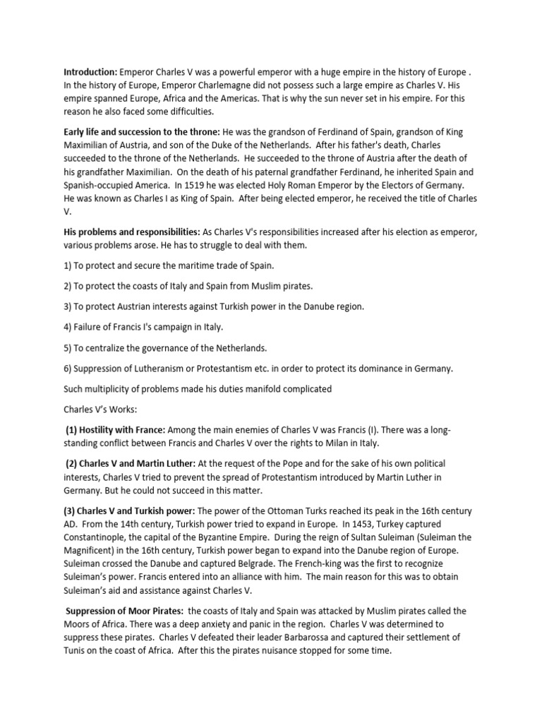 Charles 5 | PDF | Lutheranism | Holy Roman Emperor