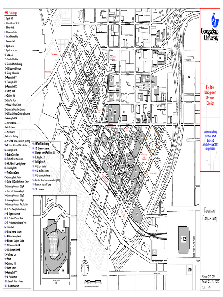 Master Campus Maps 2022 ATL-11x17 GSU Downtown Bldgs | PDF