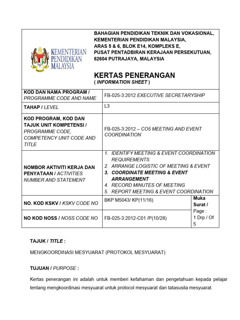 KP10 Protokol Mesyuarat | PDF