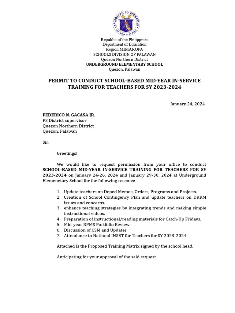 Mid-Year Inset 2023-2024 | PDF | Teachers | Learning