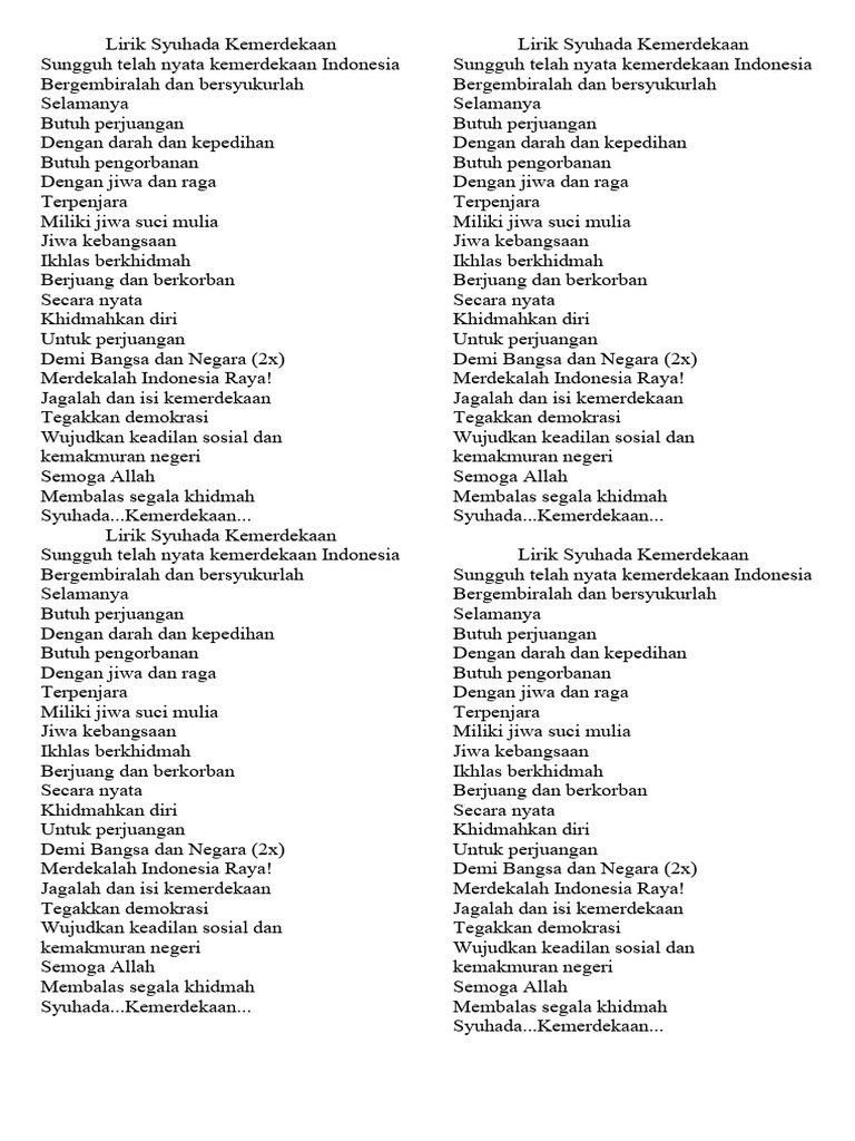 Lirik Syuhada Kemerdekaan | PDF | Agama & Spiritualitas