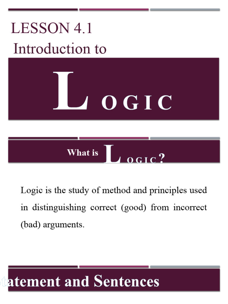 Lesson 4.1 Introduction To Logic | PDF | Deductive Reasoning | Argument