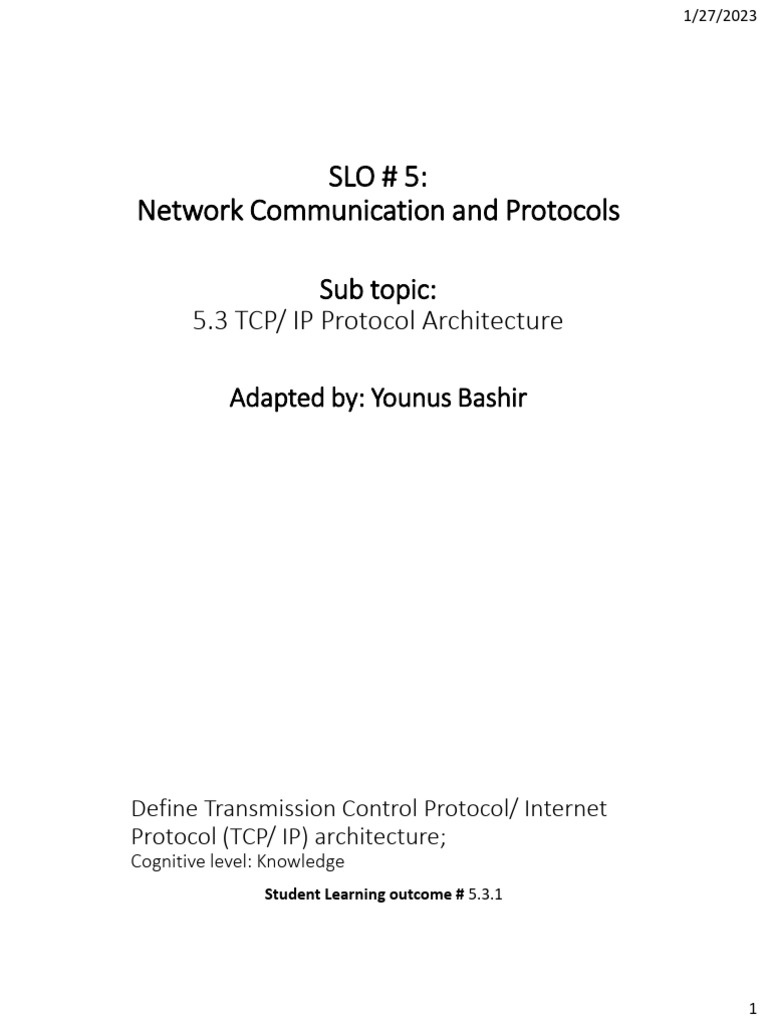 5.3 TCP IP Protocol Architecture | PDF | Osi Model | Internet Protocol ...