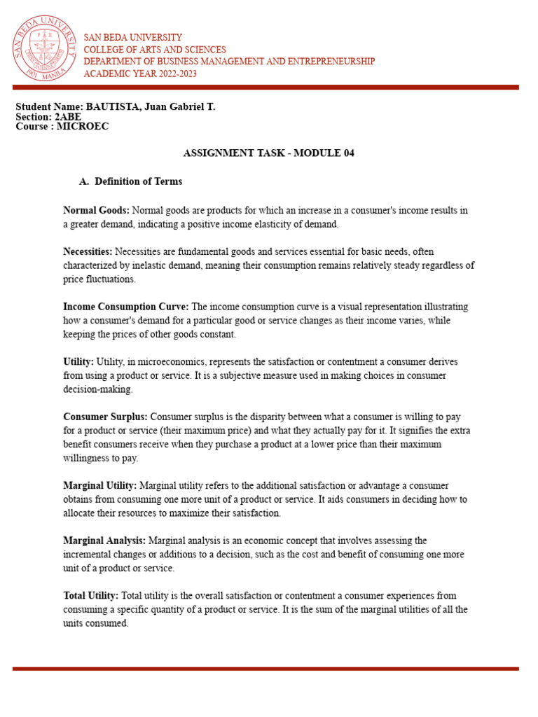Bautista, Juan Gabriel T. - ABE - Assignment | PDF